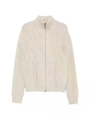 Corneliani Cable-knit Zip-up Sweater - Neutrals