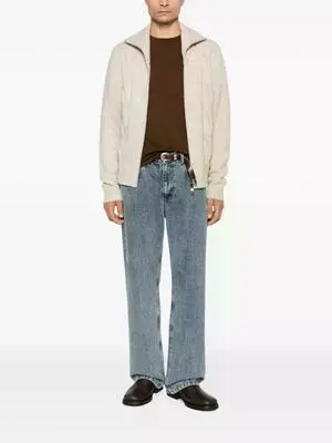 Corneliani Cable-knit Zip-up Sweater