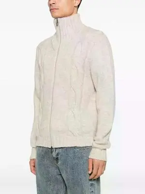 Corneliani Cable-knit Zip-up Sweater