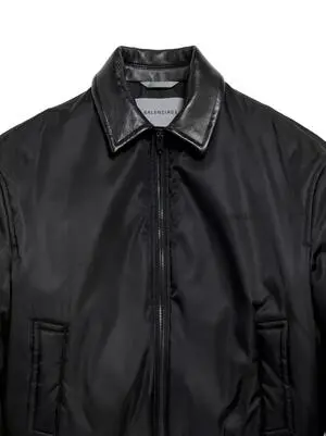 Balenciaga Cocoon Leather-collar Bomber Jacket