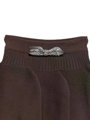 GENNY Bow-embellished Peplum Midi Skirt