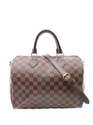 LOUIS VUITTON 2013 Damier Ebene Speedy Bandouliere 30 Tote Bag - Brown