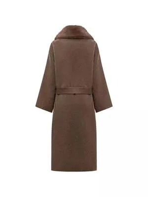 VALENTINI 1972 Faux Fur Trimmed Belted Coat