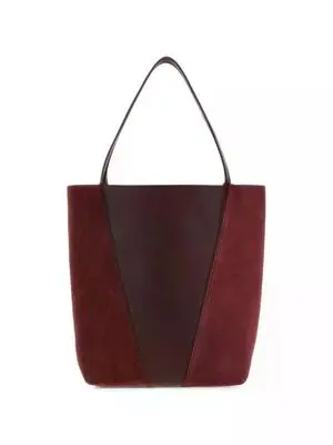 Chloé Spin Leather Suede Tote Bag - Red