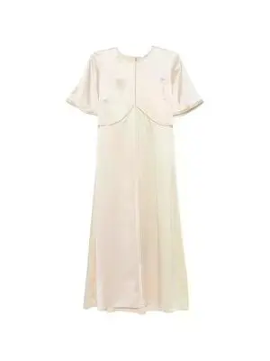 JOSEPH Faggoting-trimmed Satin Midi Dress