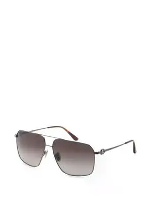FERRAGAMO Geometric-frame Sunglasses - Grey
