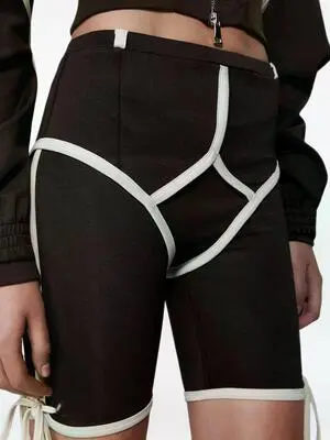 SRVC STUDIO Long John Contour-panel Tie-detail Shorts