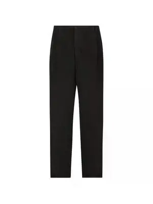 MASSIMO OSTI STUDIO Pleated Logo-patch Trousers - Black