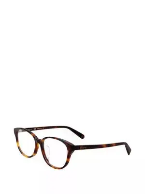 FERRAGAMO Round Frame Eyeglasses - Brown