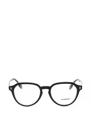 Burberry Check-pattern Round-frame Glasses - Blue