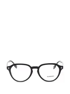 Burberry Check-pattern Round-frame Glasses - Blue