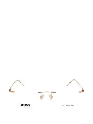 BOSS Rimless Rectangle-shape Glasses - Gold
