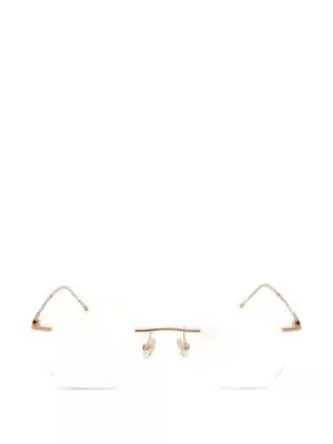 BOSS Rimless Rectangle Eyeglasses - Gold