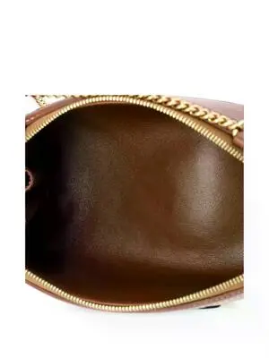 Celine Cuir Triomphe Zip Around Chain Clutch Leather Crossbody Bag