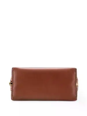 Celine Triomphe Zip Around Chain Clutch Crossbody Bag - Brown