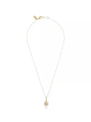 COACH Logo-plaque Pearl-pendant Necklace - Gold