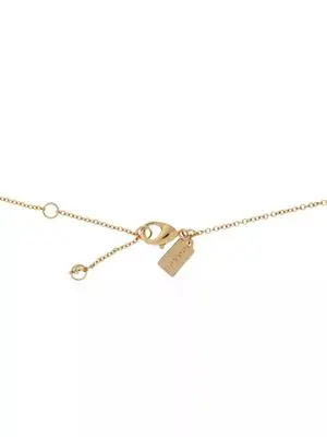 COACH Logo Plaque Pearl Pendant Necklace