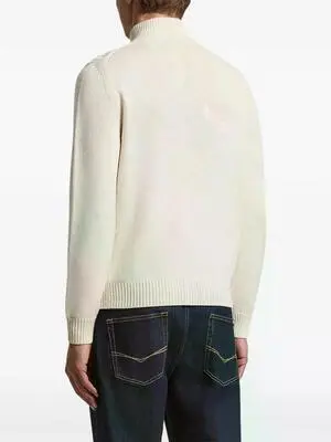 Peserico Cable-knit Quarter-zip Sweater - Neutrals