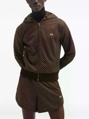 WALES BONNER Jacquard Hoodie - Brown