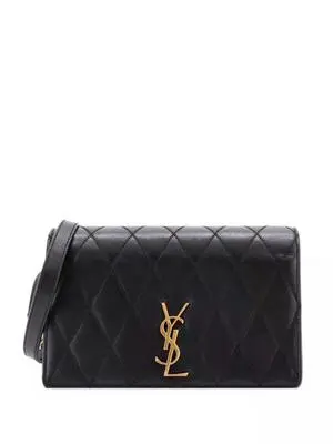 Saint Laurent Angie Chain Shoulder Bag Quilted Leather