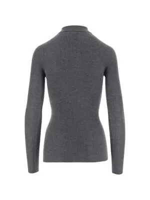 SA SU PHI Ribbed Knit Long Sleeve Polo Shirt