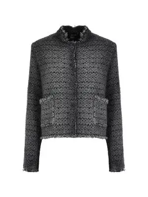 Avant Toi Chevron Knit Distressed Jacket