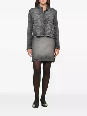 Avant Toi Chevron Knit Distressed Jacket