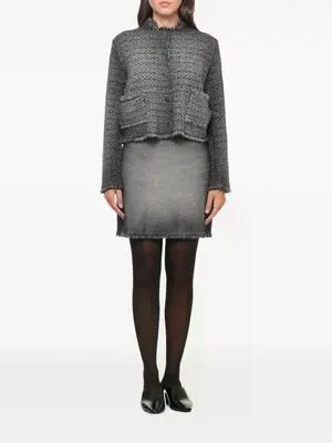 Avant Toi Chevron Knit Distressed Jacket
