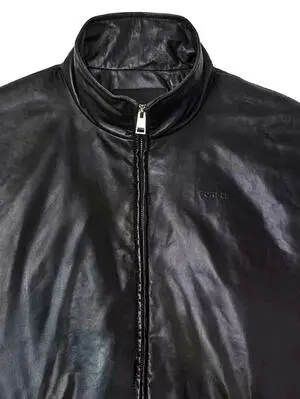 PURPLE BRAND Zip-up Leather Jacket - Black