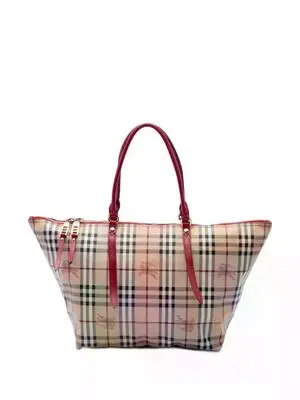 Burberry 2000-2017 Medium Haymarket Check Coated Canvas Salisbury Tote Bag - Neutrals