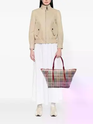 Burberry 2000-2017 Medium Haymarket Check Coated Canvas Salisbury Tote Bag
