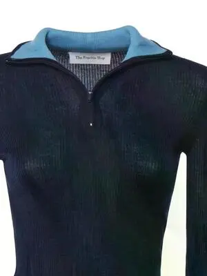 THE FRANKIE SHOP Sade Ribbed-knit Zip-up Sweater