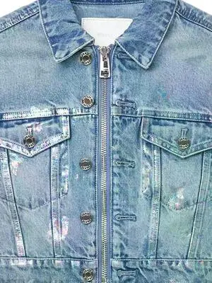 PURPLE BRAND Monogram Cropped Denim Jacket
