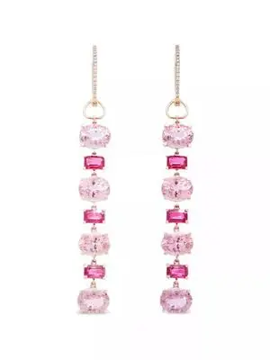 LISA NIK Tourmaline And Ruby Drop Earrings - Pink