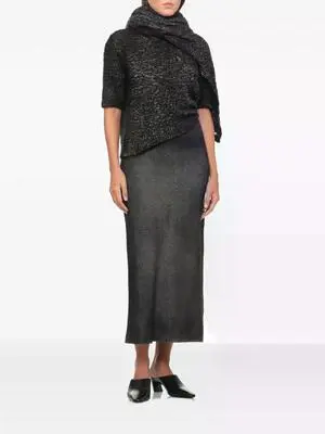 Avant Toi Bouclé-knit Short-sleeve Sweater - Black