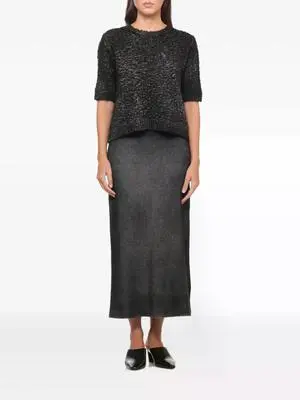 Avant Toi Bouclé-knit Short-sleeve Sweater