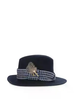 ALEXIA ALVAREZ DE TOLEDO Houndstooth-trim Hat - Blue