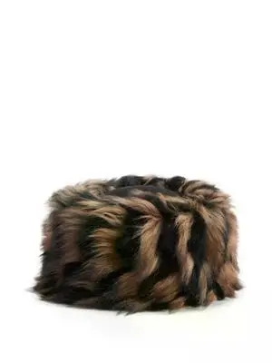Valentino Garavani Lamb Fur Hat With Metal Vlogo Detail