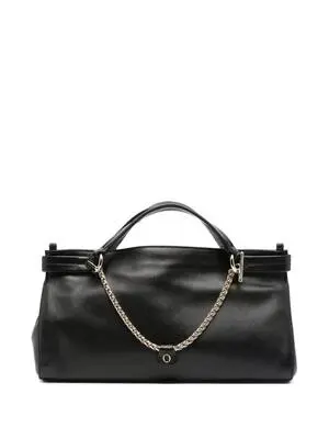 Orciani Chain-link Leather Shoulder Bag - Black