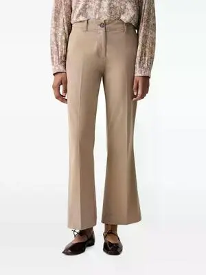 Marc O'polo Pressed Crease Flared Trousers - Neutrals