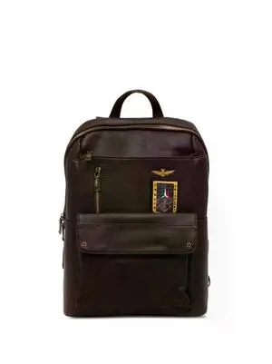 AERONAUTICA MILITARE Backpack With Logo Patch - Brown