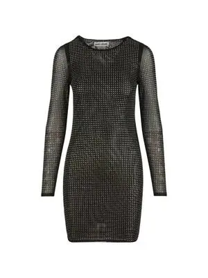 Dkny Stud-embellished Mesh Mini Dress