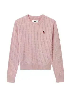 CHOCOOLATE Cable-knit Logo-patch Sweater - Pink