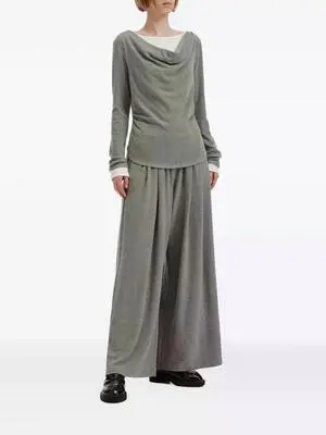 TOUT A COUP Cowl-neck Pleated-detail Trouser And Sweatshirt Set - Grey