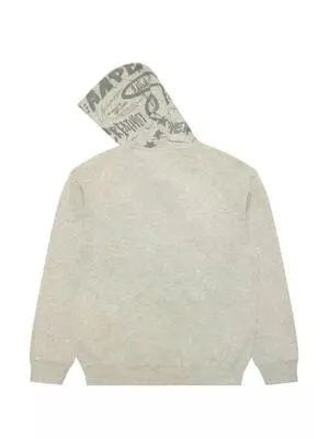 AAPE BY *A BATHING APE Logo Embroidered Zip-up Hoodie - Grey
