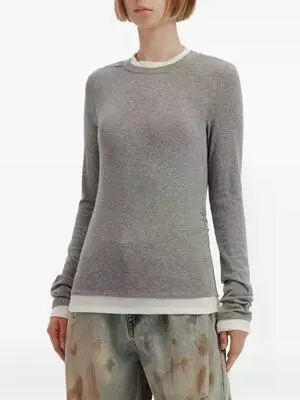 TOUT A COUP Layered-effect Ruched Long-sleeve T-shirt