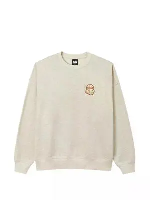 FINGERCROXX Logo-embroidered Cotton Sweatshirt - Neutrals