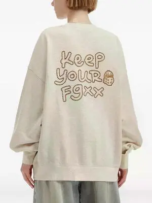 FINGERCROXX Logo-embroidered Cotton Sweatshirt