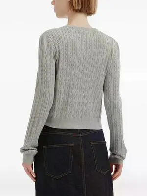 CHOCOOLATE Cable-knit Embroidered Cardigan