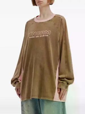 MINI CREAM Logo-print Panelled Sweater